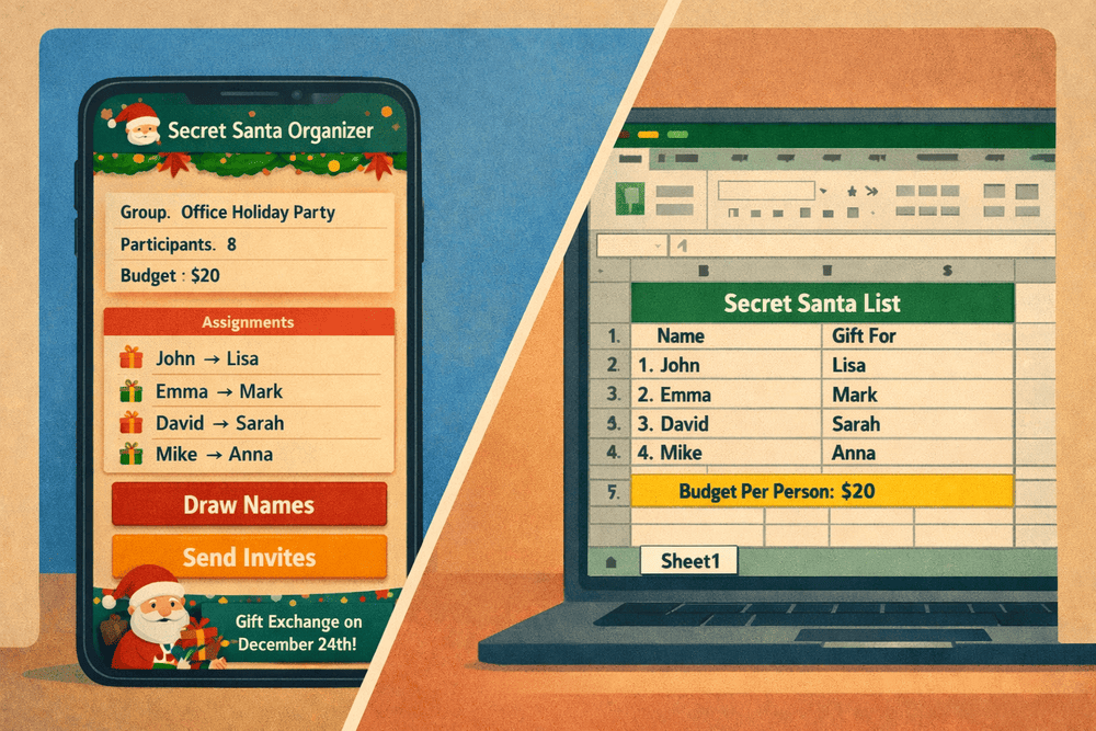 Secret Santa App vs Spreadsheet: Which Is Better?